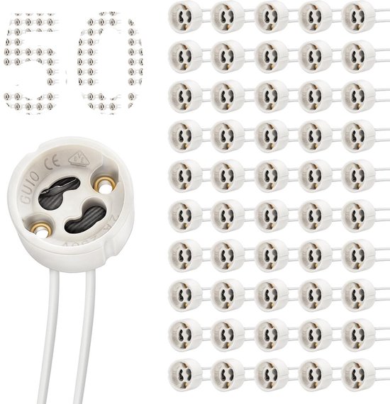 50 stuks GU10 Lampfitting Sockel met 0.75mm² Siliconen Draad voor LED ...