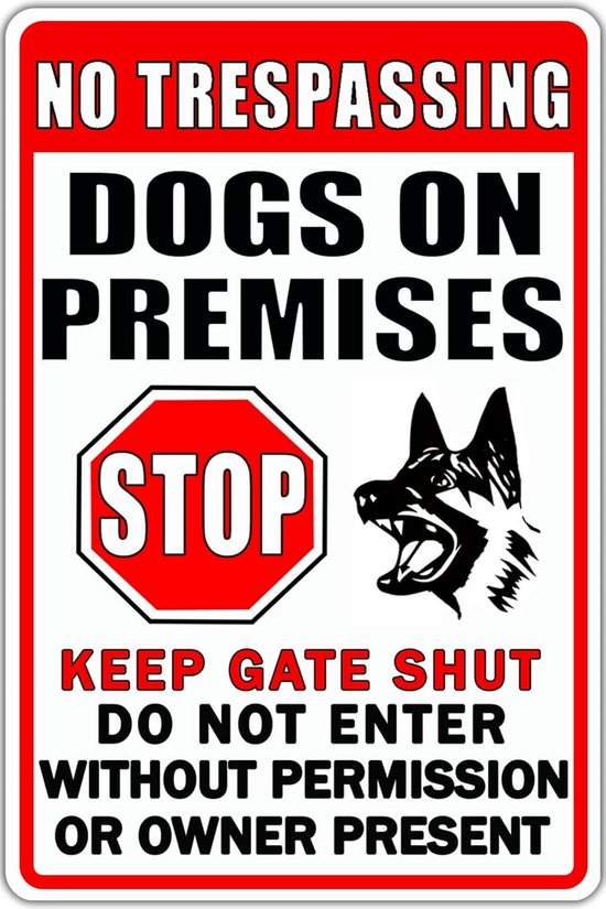 Waarschuwingsbord Metaal: Pas op voor de Hond - Niet Voeren & Verboden ...