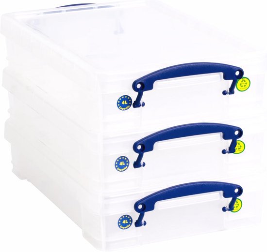 Opbergdozen voor A4-papier - 3 x 4,0 liter - transparant | bol