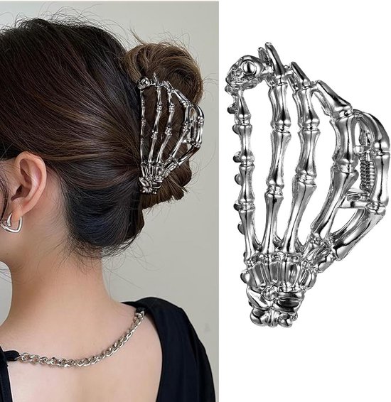 Gothic Klem met Skeletten voor Dik Haar - Punk & Cosplay Accessoire | bol