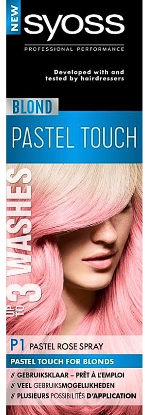 Syoss Color Blond Pastel Touch P1 Pastel Rose - Haarverf Spray - Pastel ...