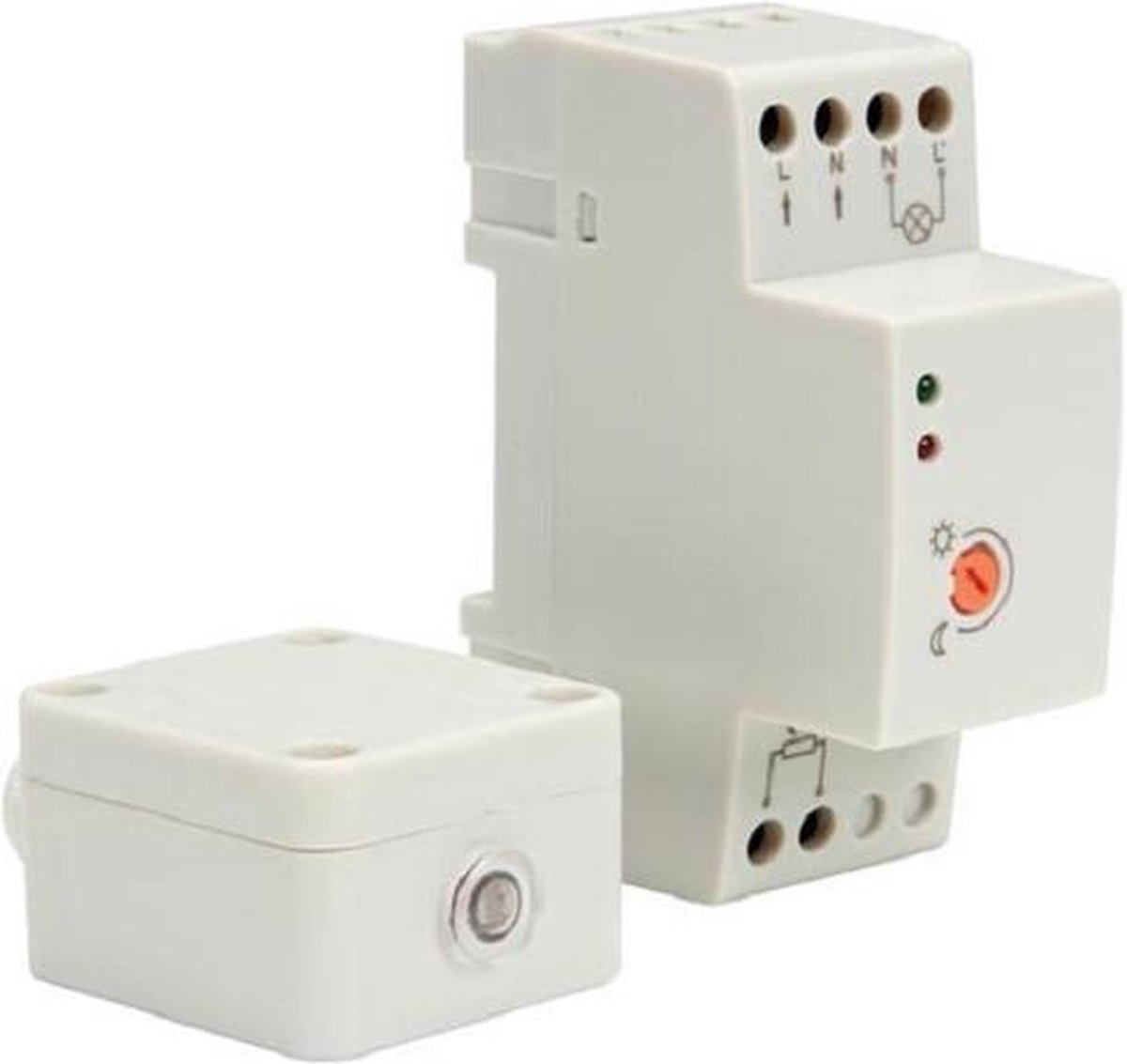 bol.com | Perel Lichtsensor Met Fotocel Din-rail 230v 42 X 48 Mm Ip65 Wit