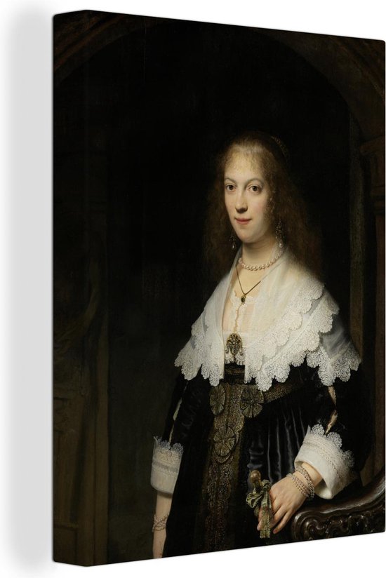 Canvas Schilderij Maria Trip - Rembrandt van Rijn - 60x80 cm ...