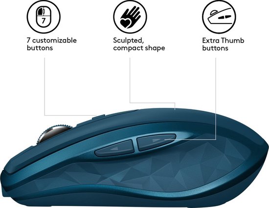 bol.com | Logitech MX Anywhere 2S - Draadloze Muis - Donkerblauw