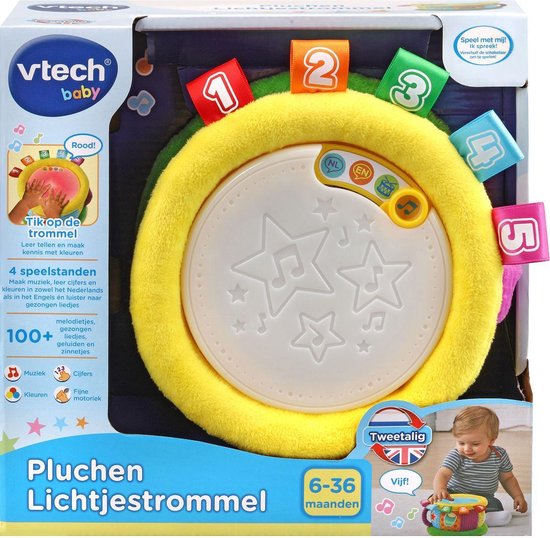 VTech - Baby Lichtjestrommel - Pluchen - Educatief Babyspeelgoed - 6 ...