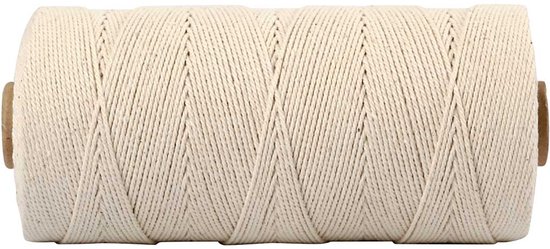 Macramé koord, L: 315 M, dikte 1 mm, Dunne kwaliteit 12/12, licht ...