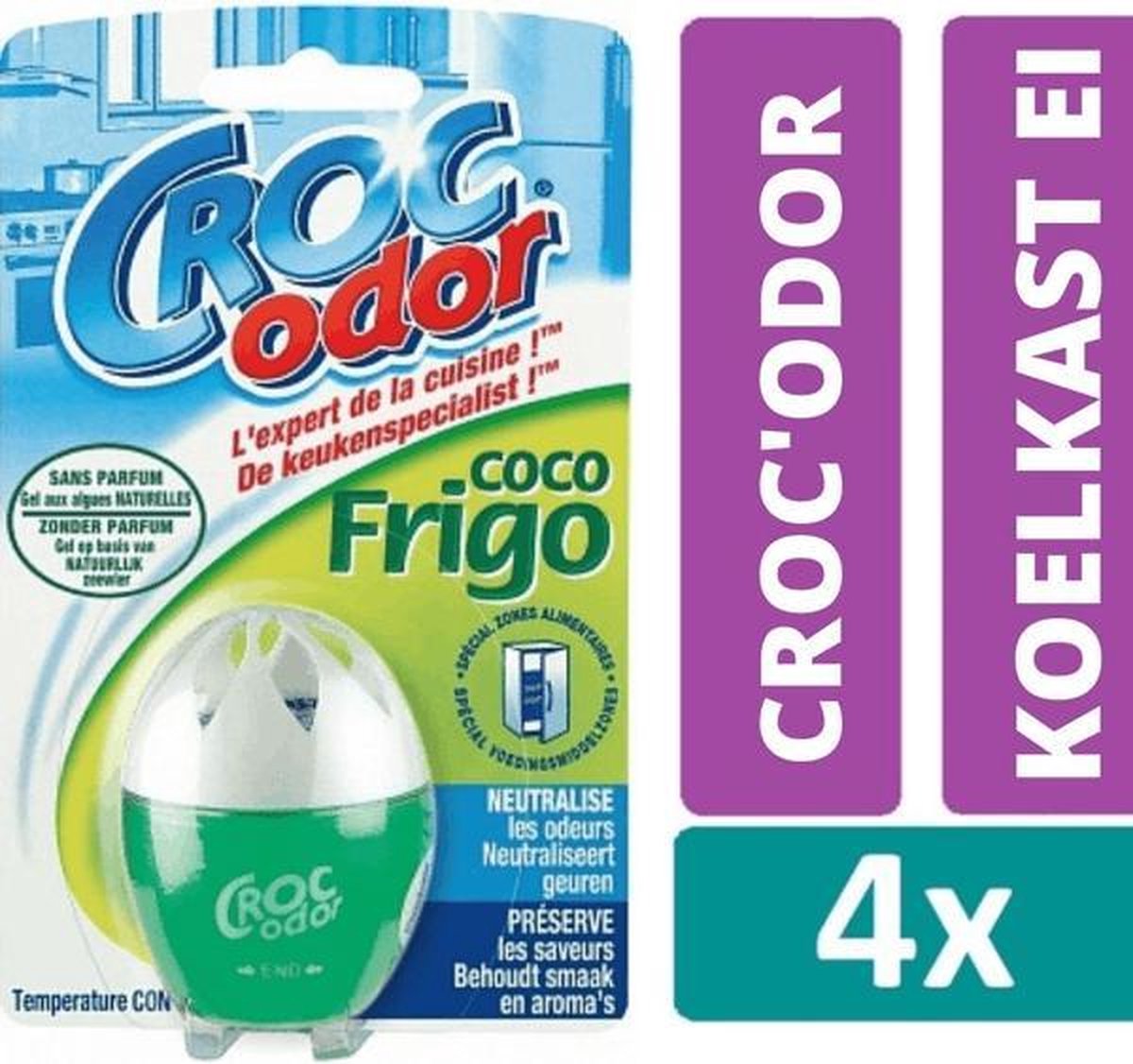Croc'Odor Koelkast Ei 4 Stuks Voordeelbundel | bol