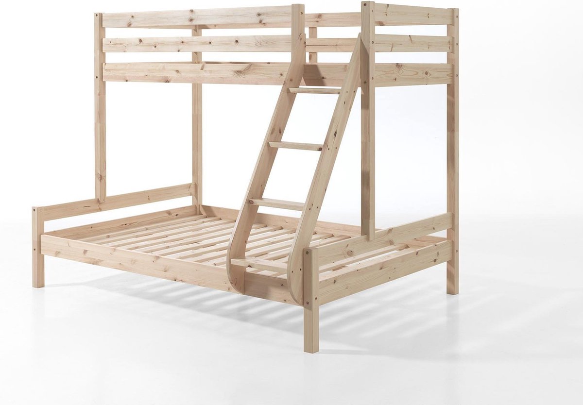 Vipack Stapelbed Triple 3 - 140x200 - Bruin | bol.com
