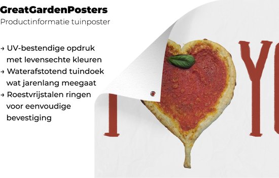Tuinposter - Tuindoek - Tuinposters buiten - Ik hou van je in rode ...