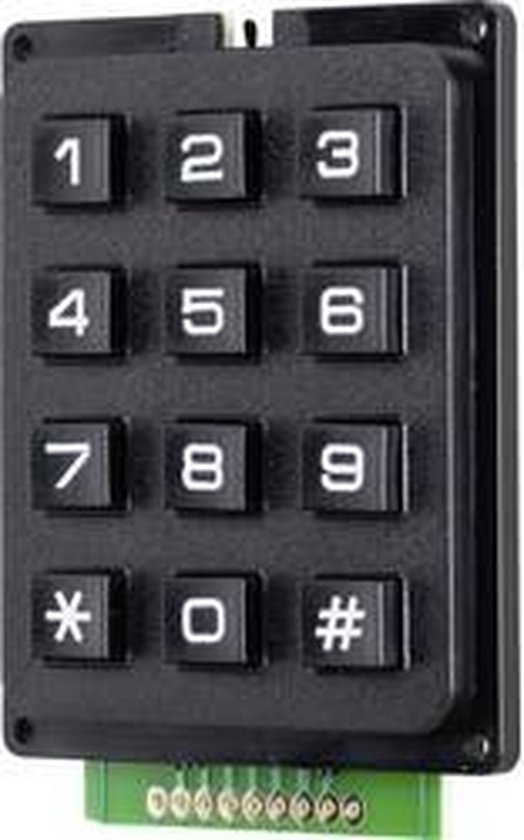 TRU COMPONENTS Druktoetsenveld Keypad matrix 3 x 4 1 stuk(s) | bol