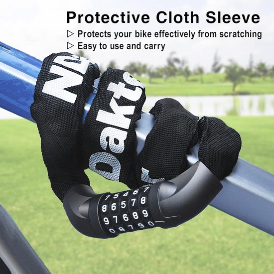 Fietsslot met cijfercode en hoog veiligheidsniveau, fietsslot met 5 ...