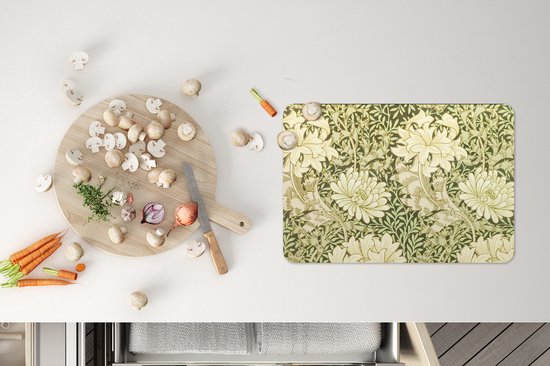 Placemat - Placemats kunststof - 45x30 cm - Rozen - Bloemen - Groen ...