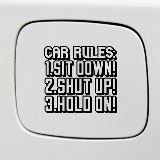 Bumpersticker - Car Rules - 14x13 - Zwart | bol