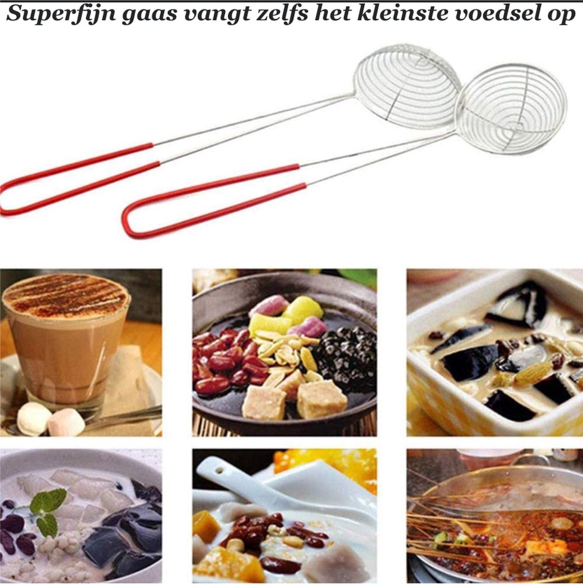 Fondue Zwarte Zeefjes Set Van 8 Stuks - Zeef Voor Fondue ...