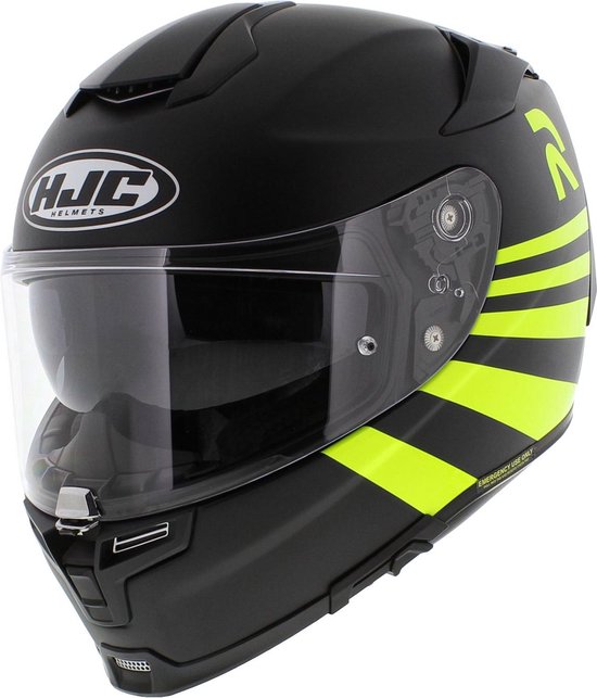 HJC RPHA 70 motorhelm Stipe mat zwart glans fluo geel S | bol