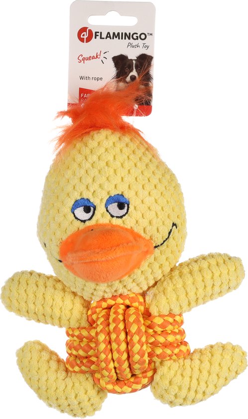 Flamingo Farmi - Speelgoed Honden - Hs Farmi Eend+touw Geel 22cm - 1st ...