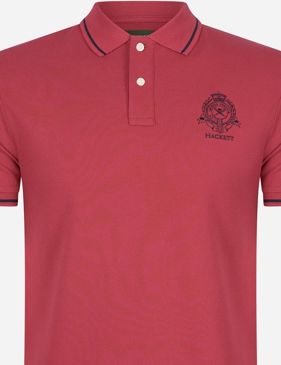 Hackett London Heritage logo polo - claret | bol