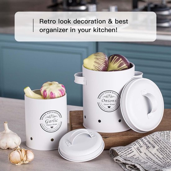 rokrist Kitchen Organiser Potato, Onion and Garlic Storage Boxes (Set ...