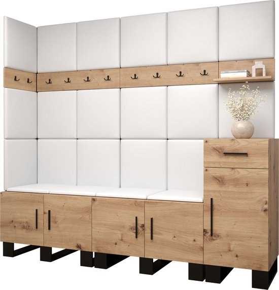 Garderobekast Ganggarderobe Compacte garderobe Vestibule Wandkast Plank ...