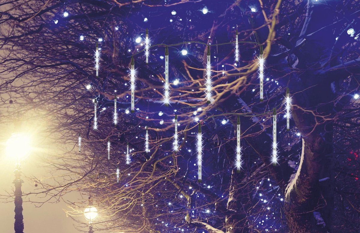 Easymaxx LED meteorenregen kerstverlichting - 8 staven, 20 LED's - 21,5 ...