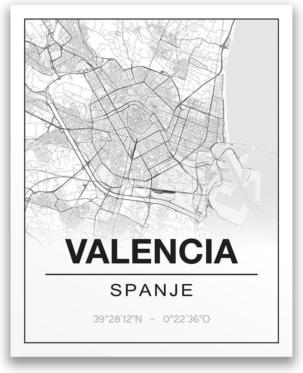Poster/plattegrond VALENCIA - A4 | bol.com