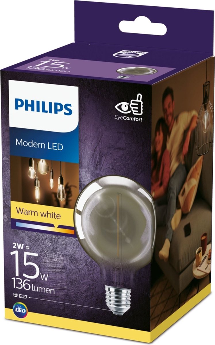 Philips Modern LED-Verlichting Warm White Smoky E27 15W | bol.com