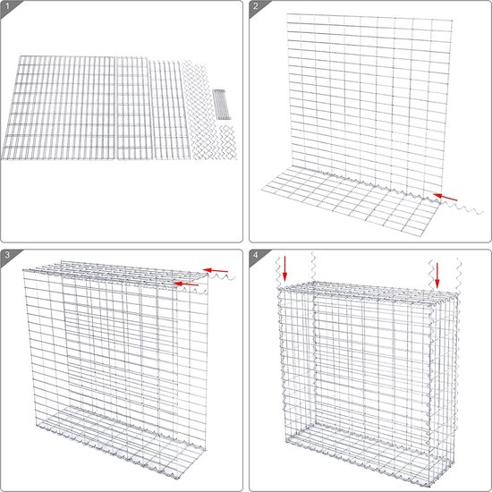 Schanskorf - Gabion - Van metaalgaas - Voor Stenen - 100 x 95 x 30 cm ...