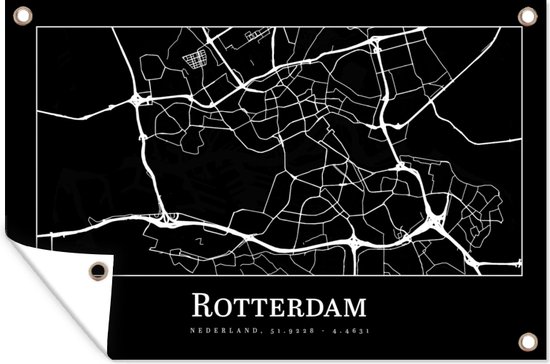 Tuindecoratie Rotterdam - Kaart - Stadskaart - Plattegrond - 60x40 cm ...
