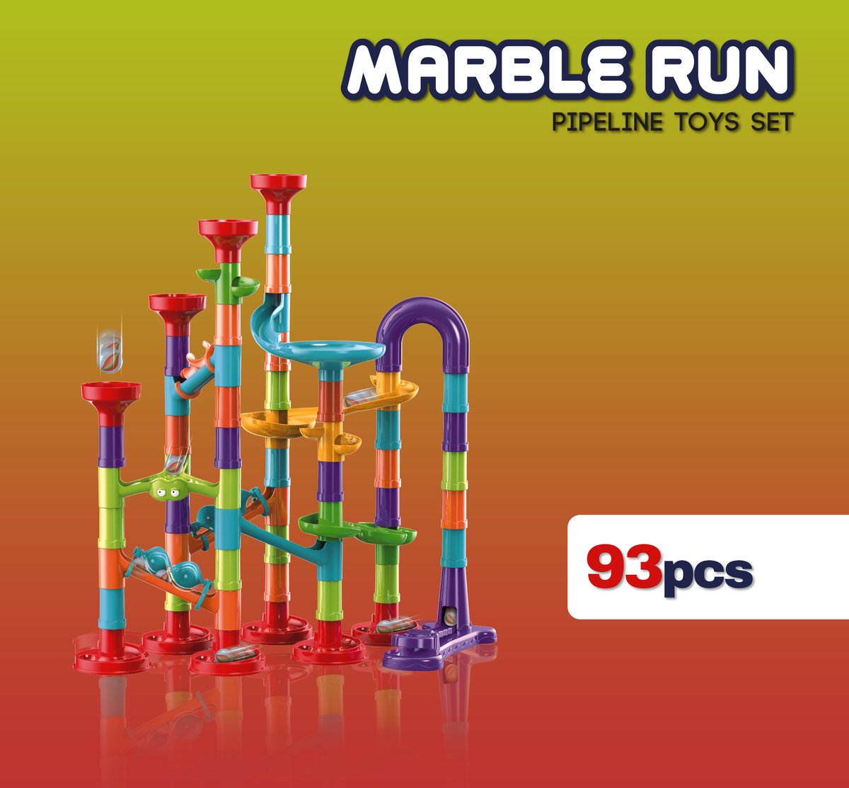 Marble Run Pipeline Toys Set - 93 Delig - Inclusief 30 Knikkers ...