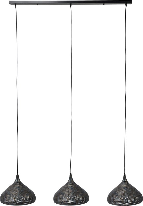 Sieve - Hanglamp - metaal - zwart - bruin - trechtervorm - 3 ...