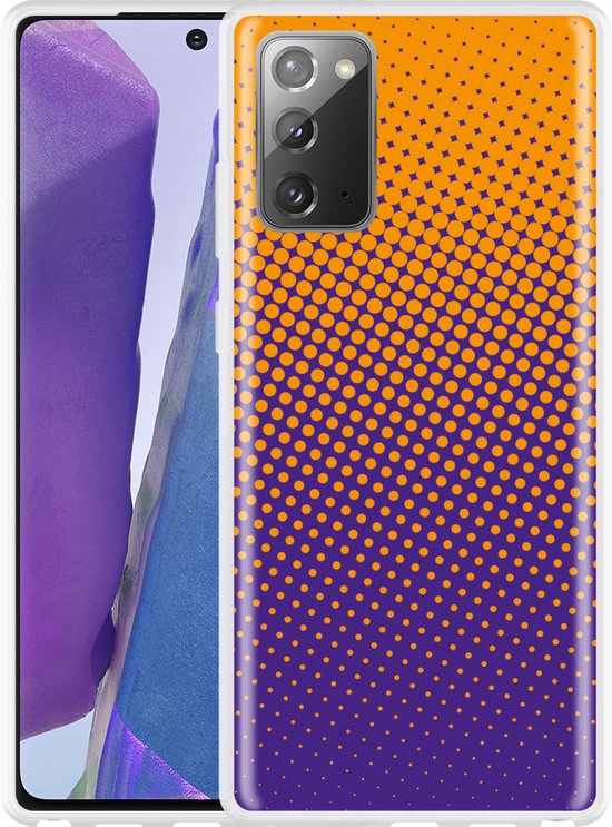 Samsung Galaxy Note 20 Hoesje oranje paarse cirkels - Designed by Cazy ...