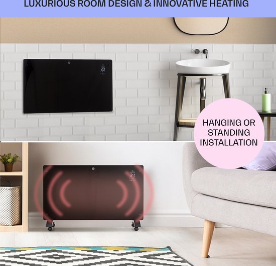 Klarstein Bansin Crystal Smart Convectieverwarming Convector - 2500 W - Temperatuur: 5... | bol