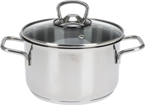 Roestvrijstalen pan 2,0 liter - met glazen deksel | bol.com