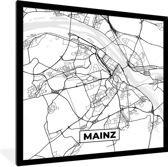 Fotolijst incl. Poster - Mainz - Plattegrond - Kaart - Stadskaart ...