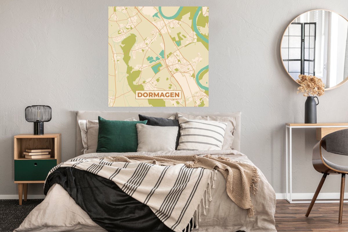 Poster Dormagen - Plattegrond - Kaart - Vintage - Stadskaart - 100x100 ...