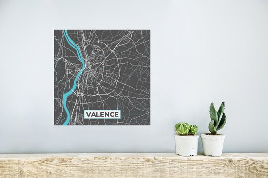 Poster Stadskaart - Plattegrond - Valence - Frankrijk - Kaart - 30x30 ...