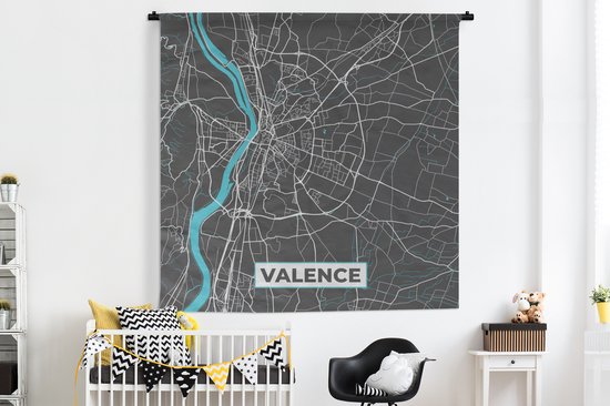 Wandkleed - Wanddoek - Stadskaart - Plattegrond - Valence - Frankrijk ...