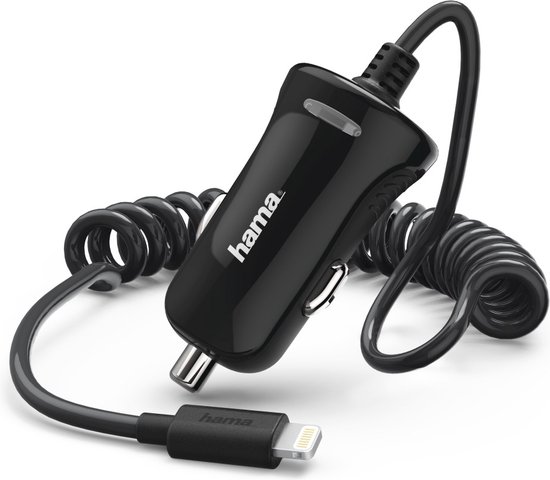 Hama Auto-oplader Lightning 1 A Zwart | bol