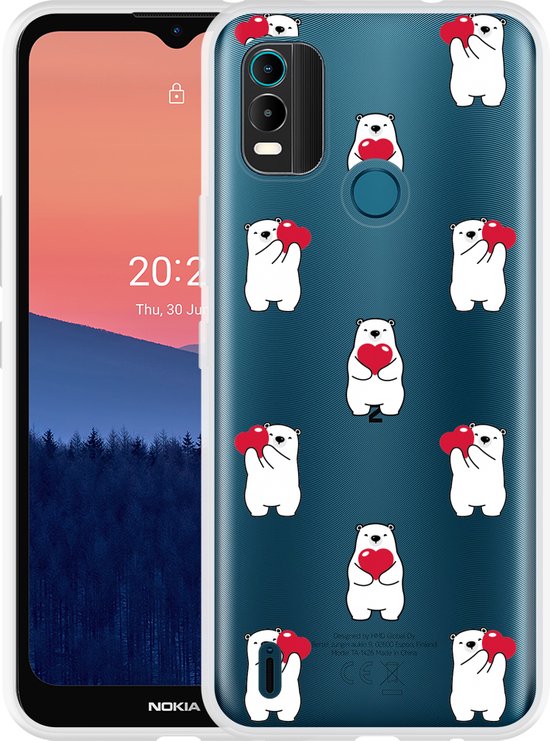 Cazy Hoesje geschikt voor Nokia C21 Plus - Lovely Bears | bol