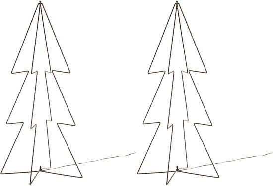 2x stuks verlichte figuren 3D kerstbomen / lichtbomen 91 cm voor buiten -... | bol