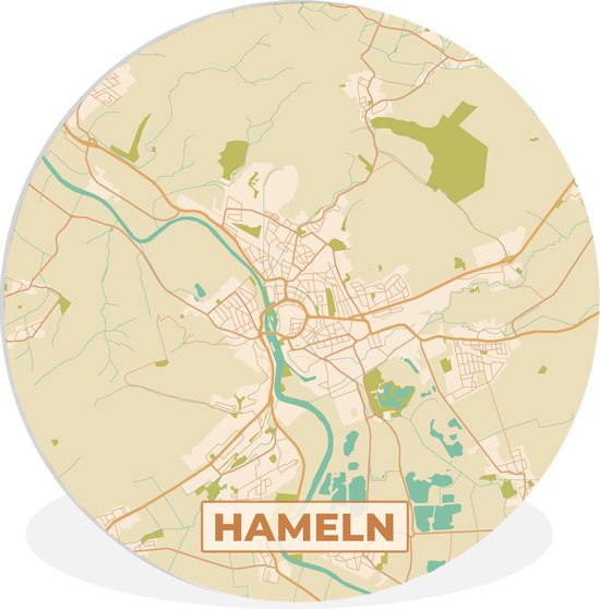 Wall Circle - Wall Circle Indoor - Hameln - Map - Vintage - Map - City ...