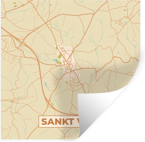 Muurstickers - Kaart - Sankt Vith - Stadskaart - België - Plattegrond ...