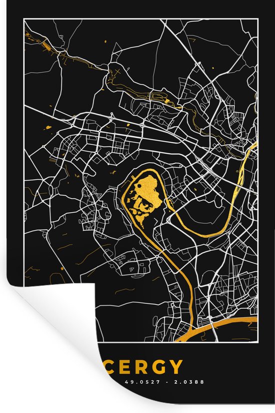 Stickers muraux - Carte - Plan de ville - Cergy - Carte - France ...