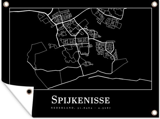 Tuinschilderij Spijkenisse - Kaart - Stadskaart - Plattegrond - 80x60 ...