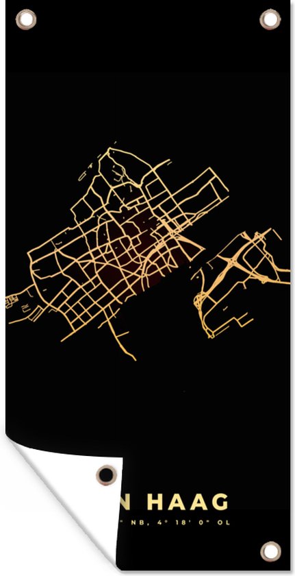 Tuinposter Plattegrond - Den Haag - Stadskaart - Kaart - 40x80 cm | bol.com