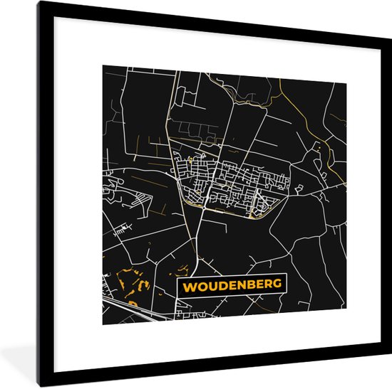 Fotolijst incl. Poster - Plattegrond - Woudenberg - Stadskaart - Kaart ...