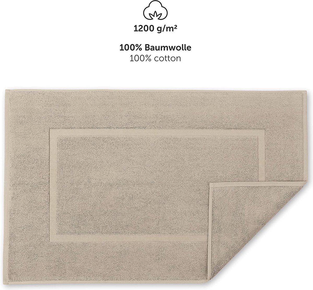 Badmat douchemat TAUPE ZANDKLEUR - badmatten wit groot XL | bol.com