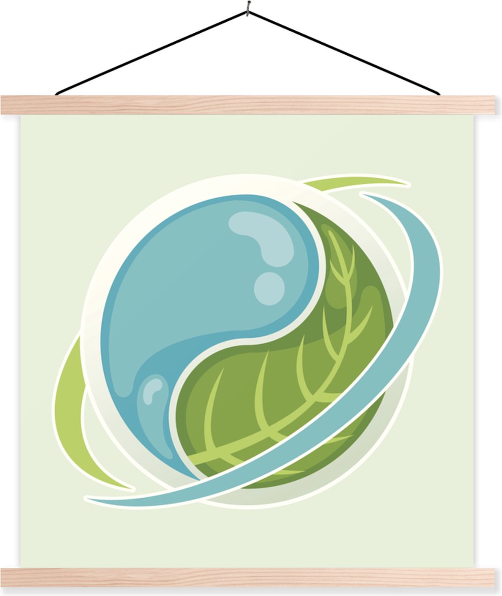 illustration de Yin et Yang avec une affiche scolaire feuille et eau ...