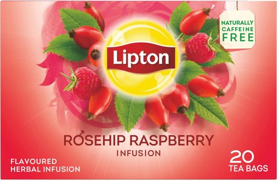 1x LIPTON - Herbal infusion rozenbottels & framboos - 20 theezakjes | bol