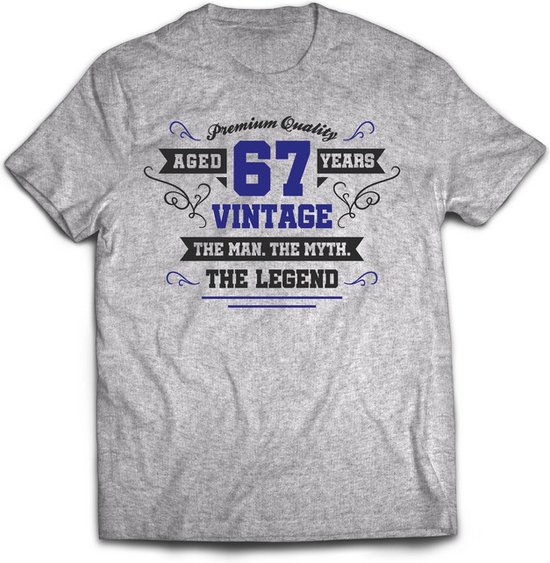 67 Jaar Legend - Feest kado T-Shirt Heren / Dames - Antraciet Grijs ...